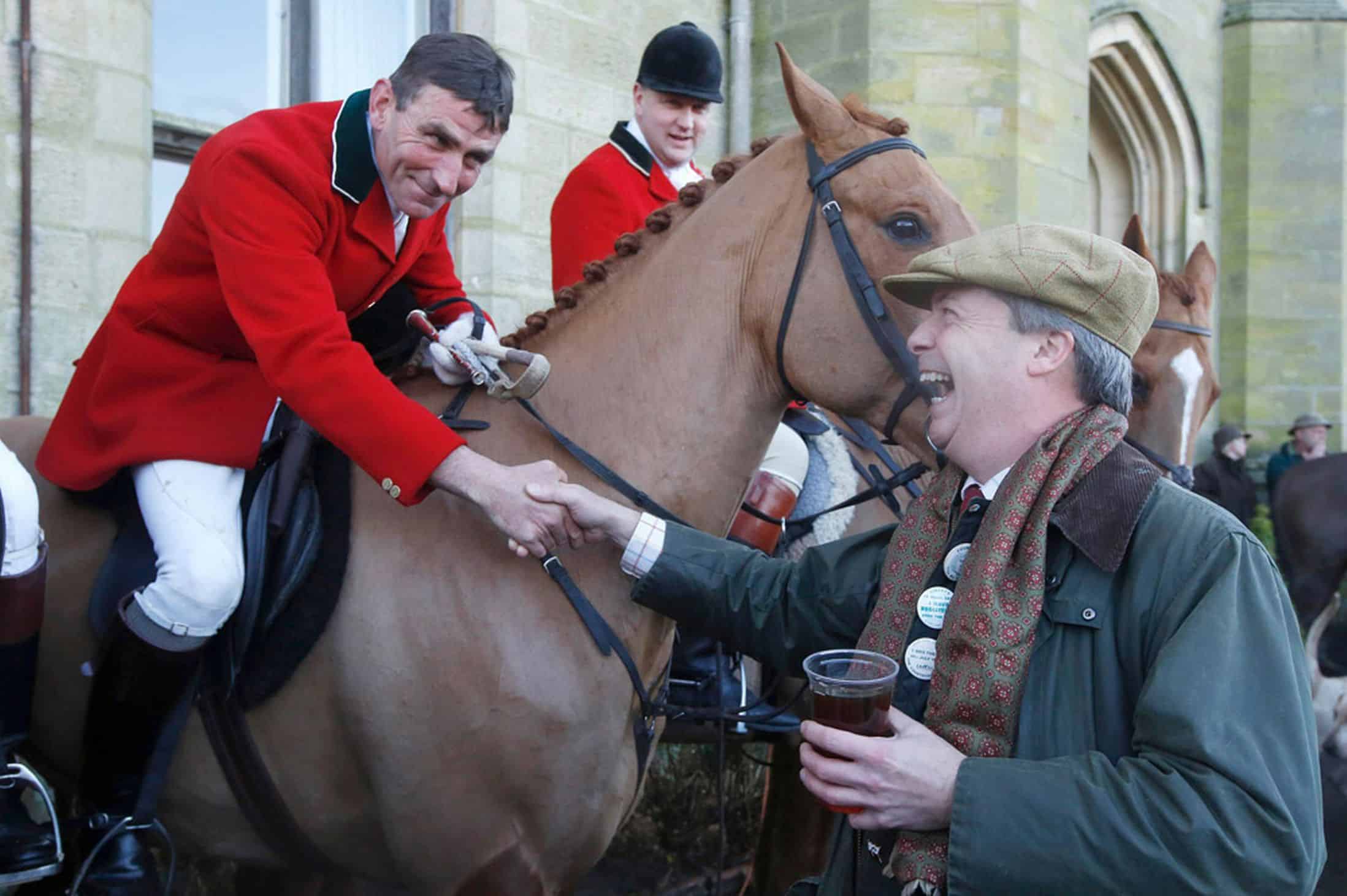 Nigel Farage attends Boxing day meet of violent huntsman – again - Hunt ...